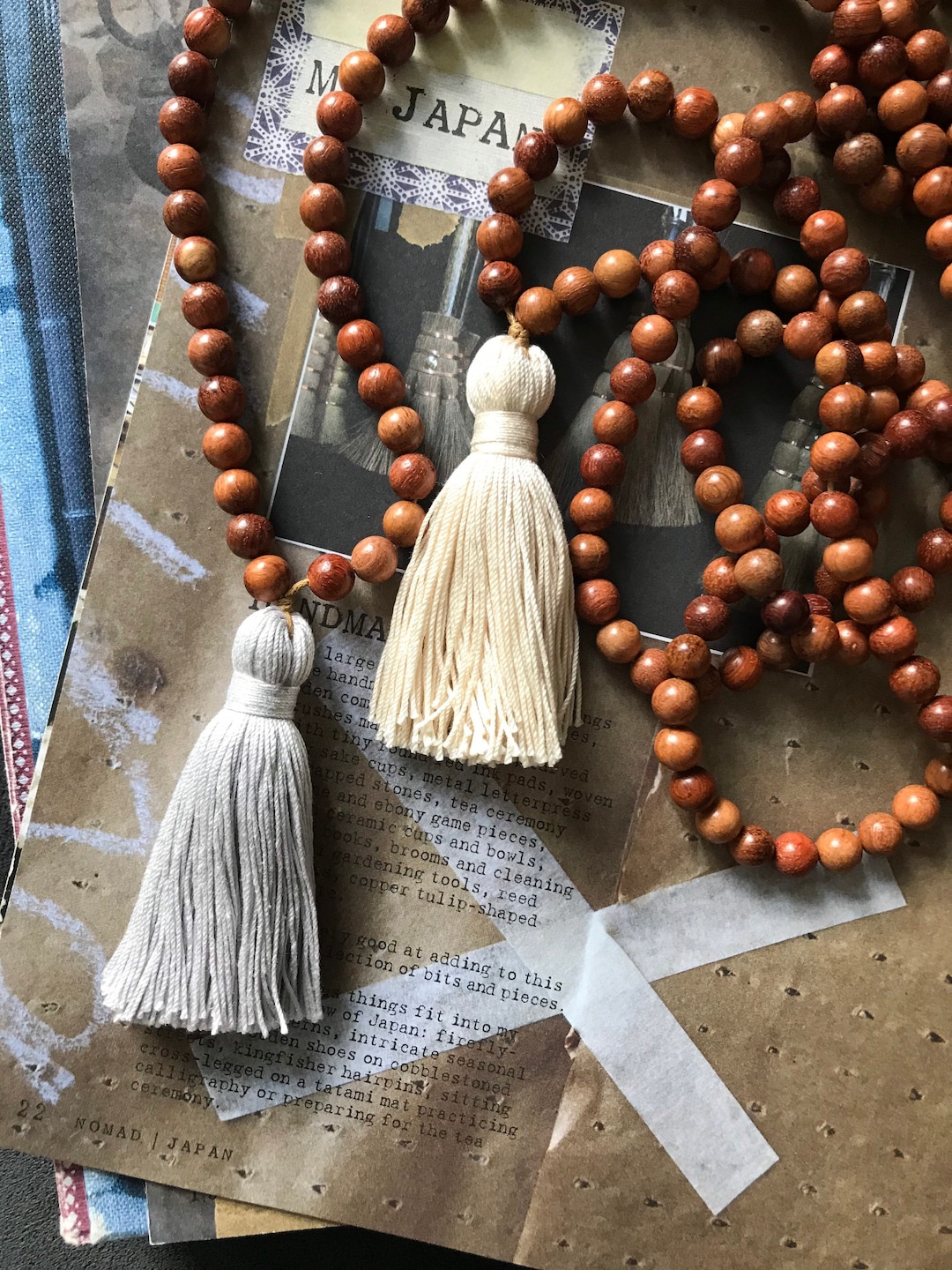 108 Bead Mala Necklace Wood,108 Mala Bead,tassel Necklace,mala ,108 ...