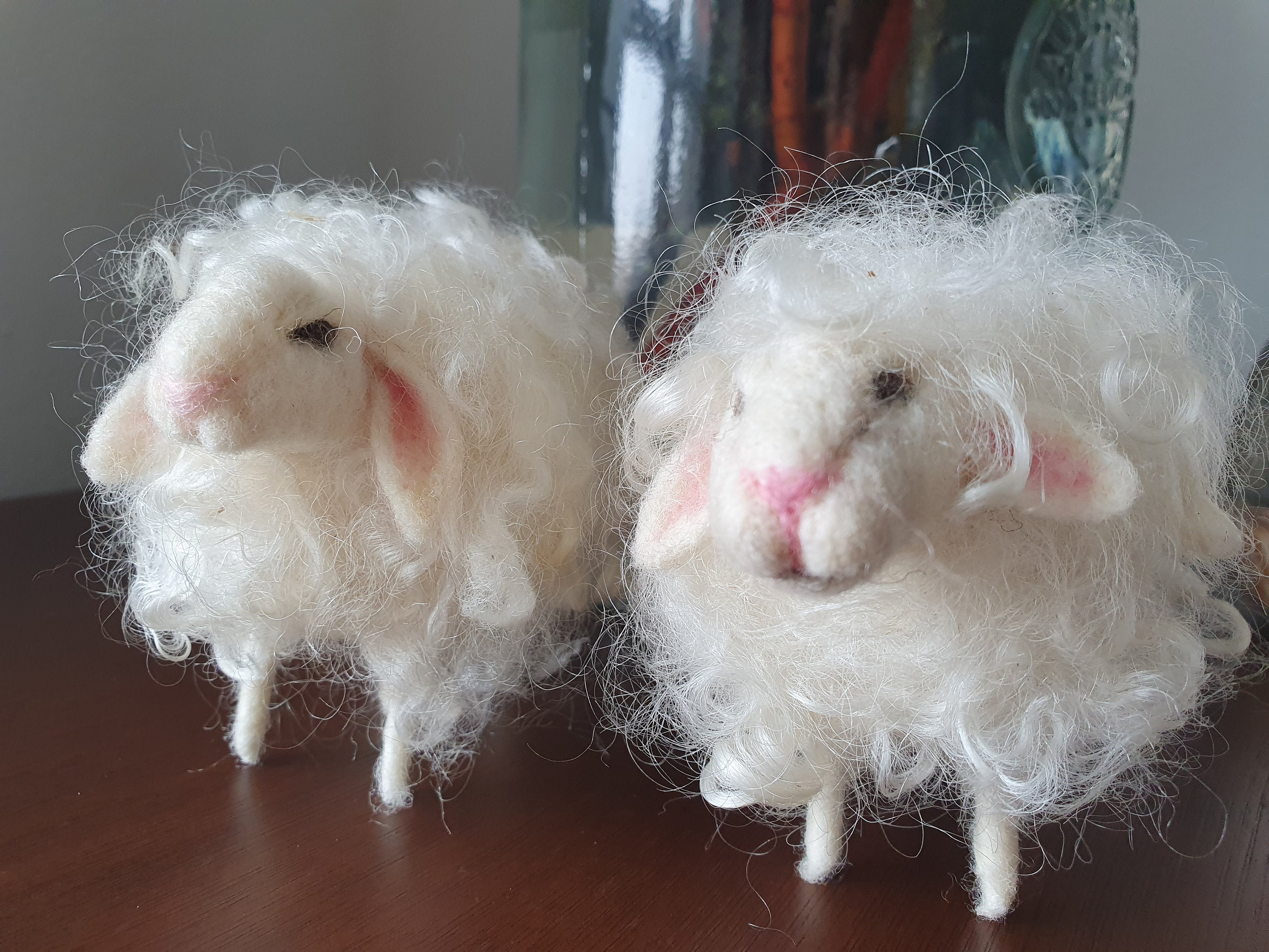 sheep and handmade lamb Sheep and sheep wool felt animals felt with ...