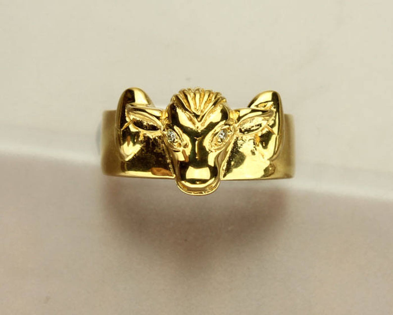 Cow Diamond Ring, Dairy Cow in Diamonds, Yellow Gold, Milk Cow, Heifer ...