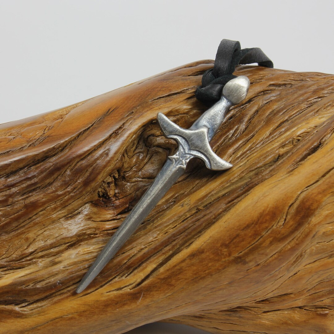 Silver Sword Necklace, Estock Tuck Sword Sterling Silver, 24 Inch Black ...