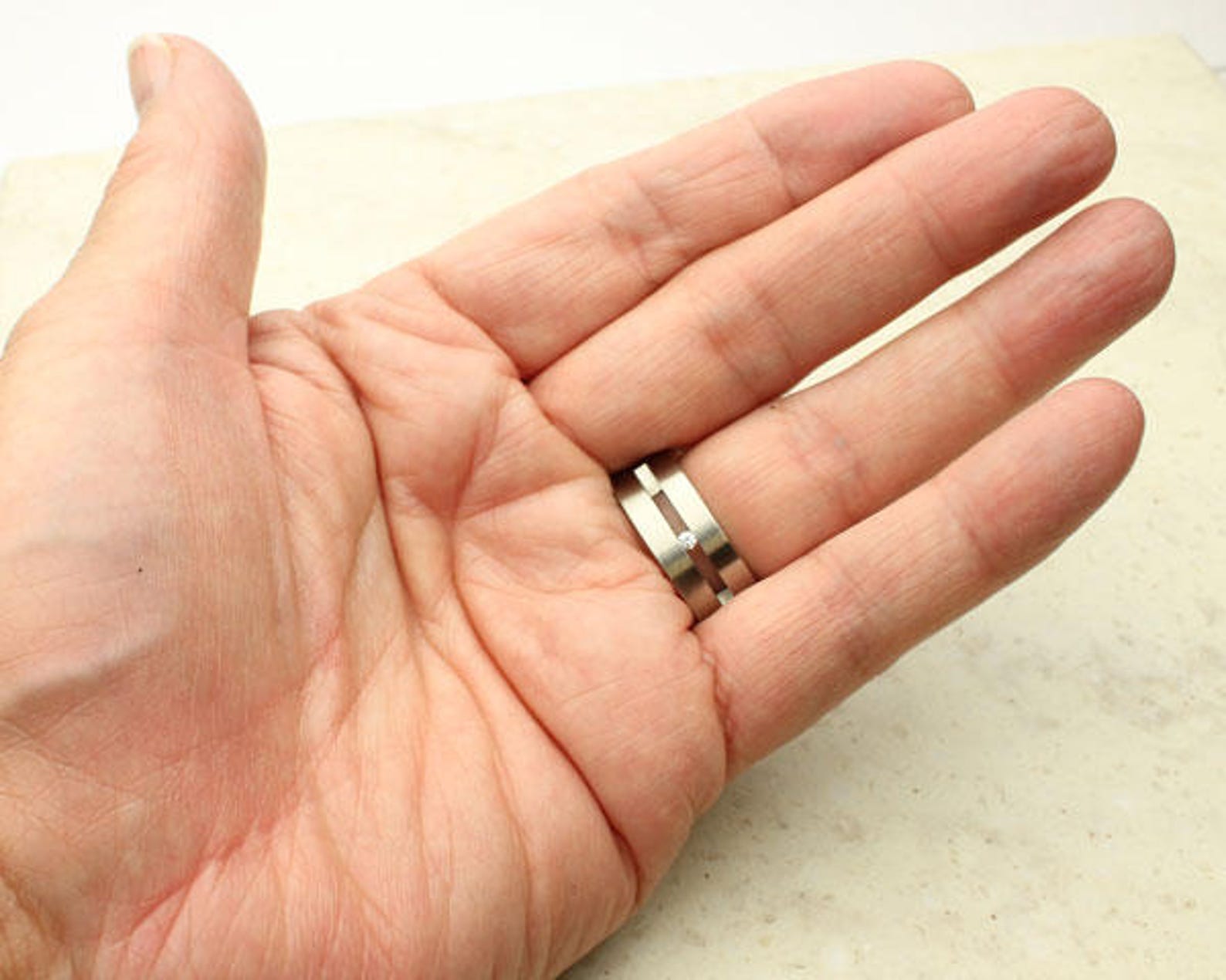 Mens Ring Tension Set Square 1 Carat Princess Cut Signity - Etsy