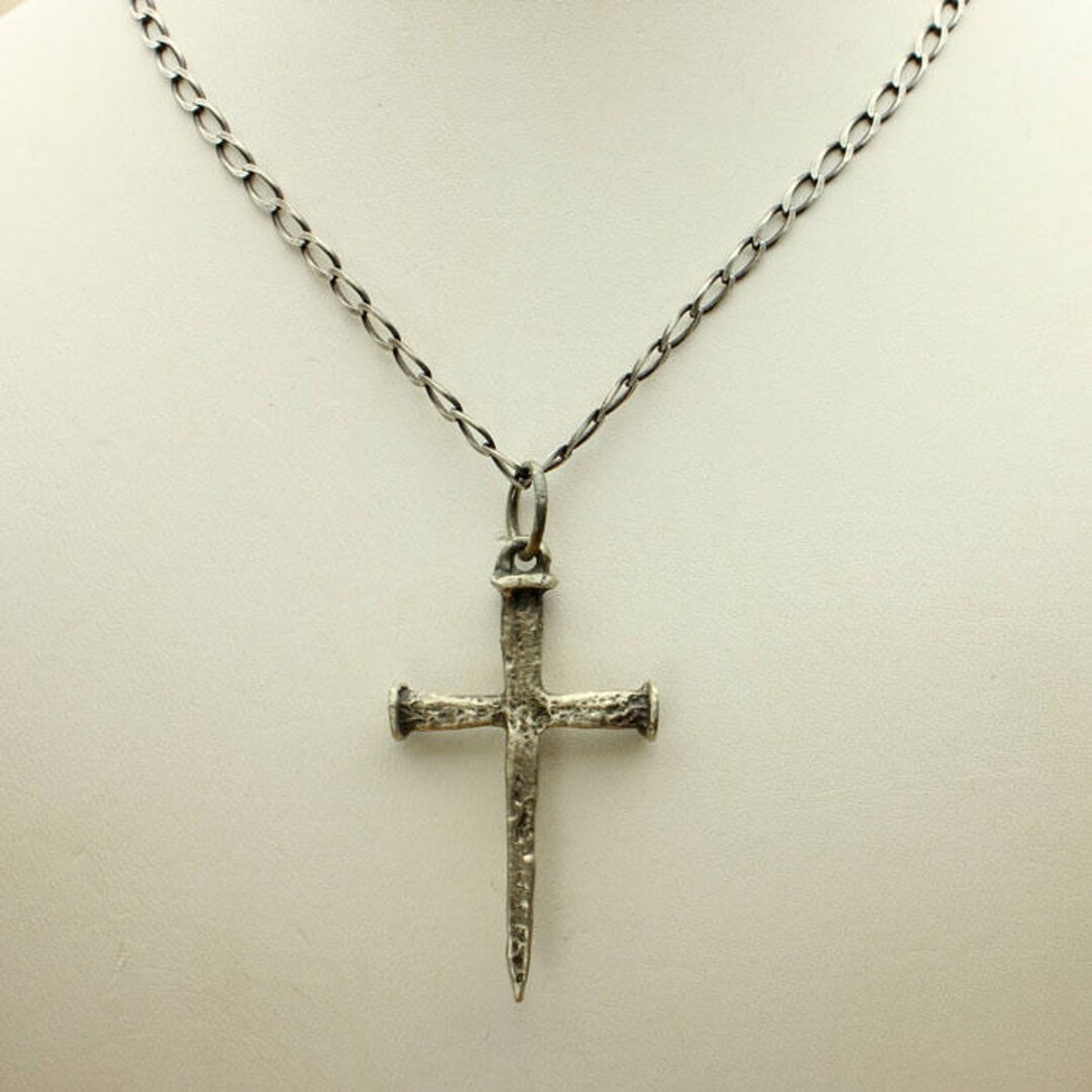 Rugged Cross Necklace, Cross Pendant in Solid Sterling With 18 Inch ...