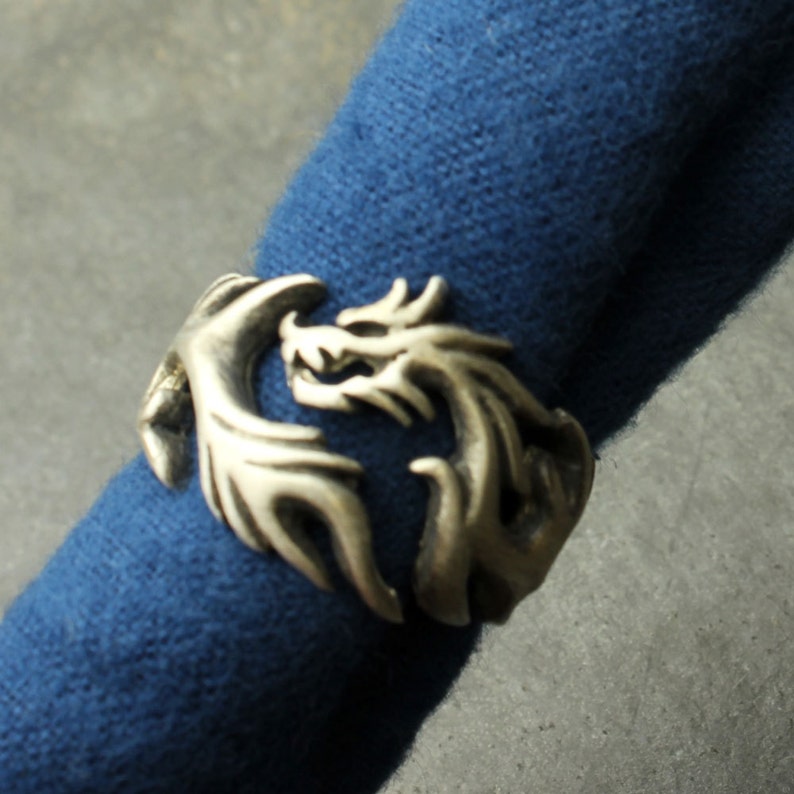 Fire Dragon Ring Dragon in Solid Sterling Silver Mens Ring - Etsy