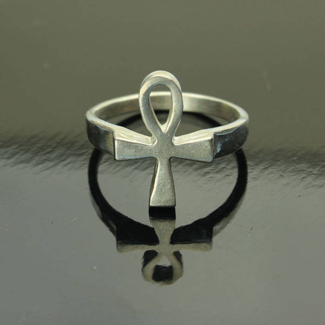 Ankh Cross Ring, Sterling Silver Egyptian Cross Ring, Life, Size 6 - Etsy