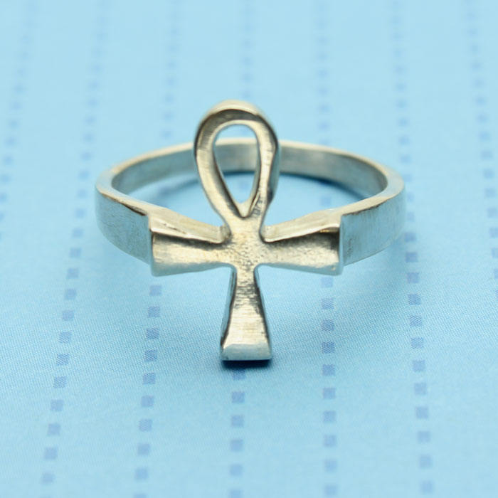 Ankh Cross Ring, Sterling Silver Egyptian Cross Ring, Life, Size 6 - Etsy
