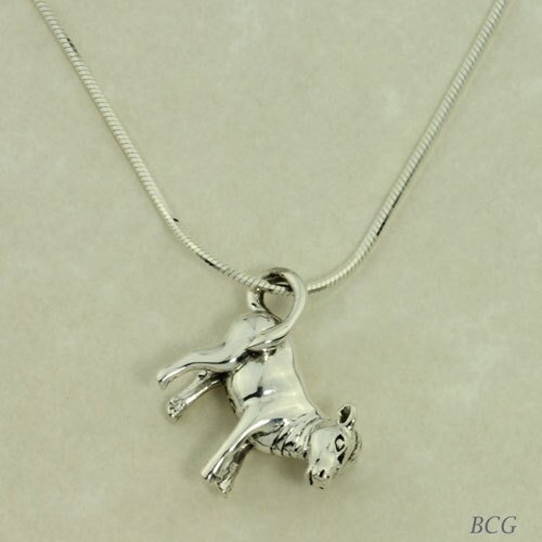 Calf Cow Necklace Dairy Cow, Heifer Pendant, Sterling Silver, 18 KT ...