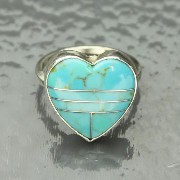 Turquoise Heart Ring - Etsy