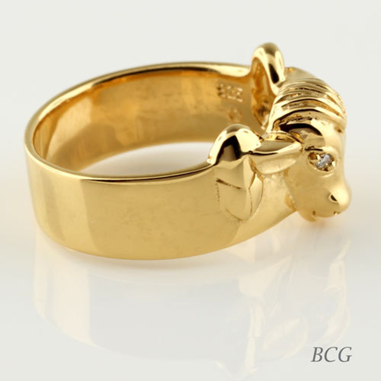 Cow Diamond Ring, Dairy Cow in Diamonds, Yellow Gold, Milk Cow, Heifer ...