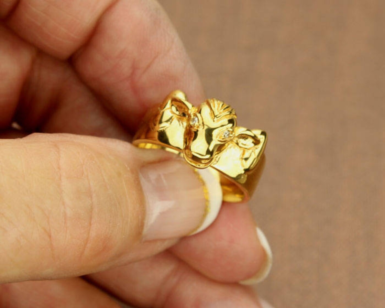 Cow Diamond Ring, Dairy Cow in Diamonds, Yellow Gold, Milk Cow, Heifer ...