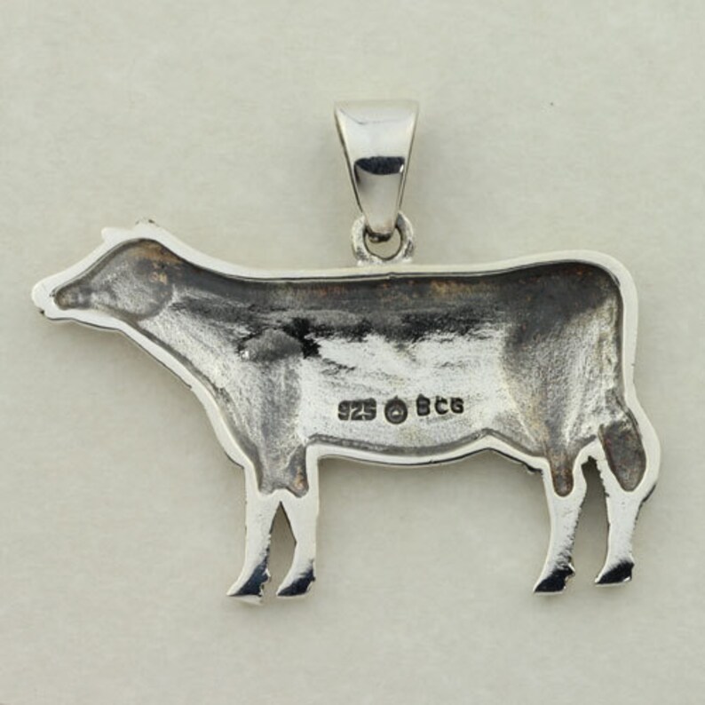 Jewel Cow Pendant Cow Heifer Jewelry Sterling Silver and 18KT | Etsy