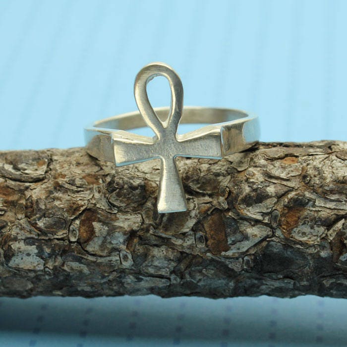 Ankh Cross Ring, Sterling Silver Egyptian Cross Ring, Life, Size 6 - Etsy