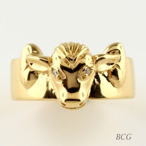 Cow Diamond Ring, Dairy Cow in Diamonds, Yellow Gold, Milk Cow, Heifer ...