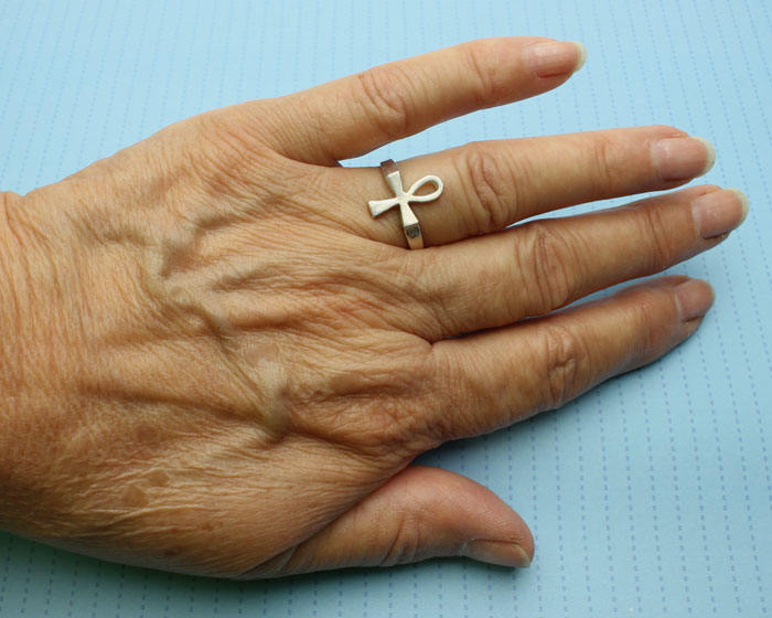 Ankh Cross Ring, Sterling Silver Egyptian Cross Ring, Life, Size 6 - Etsy