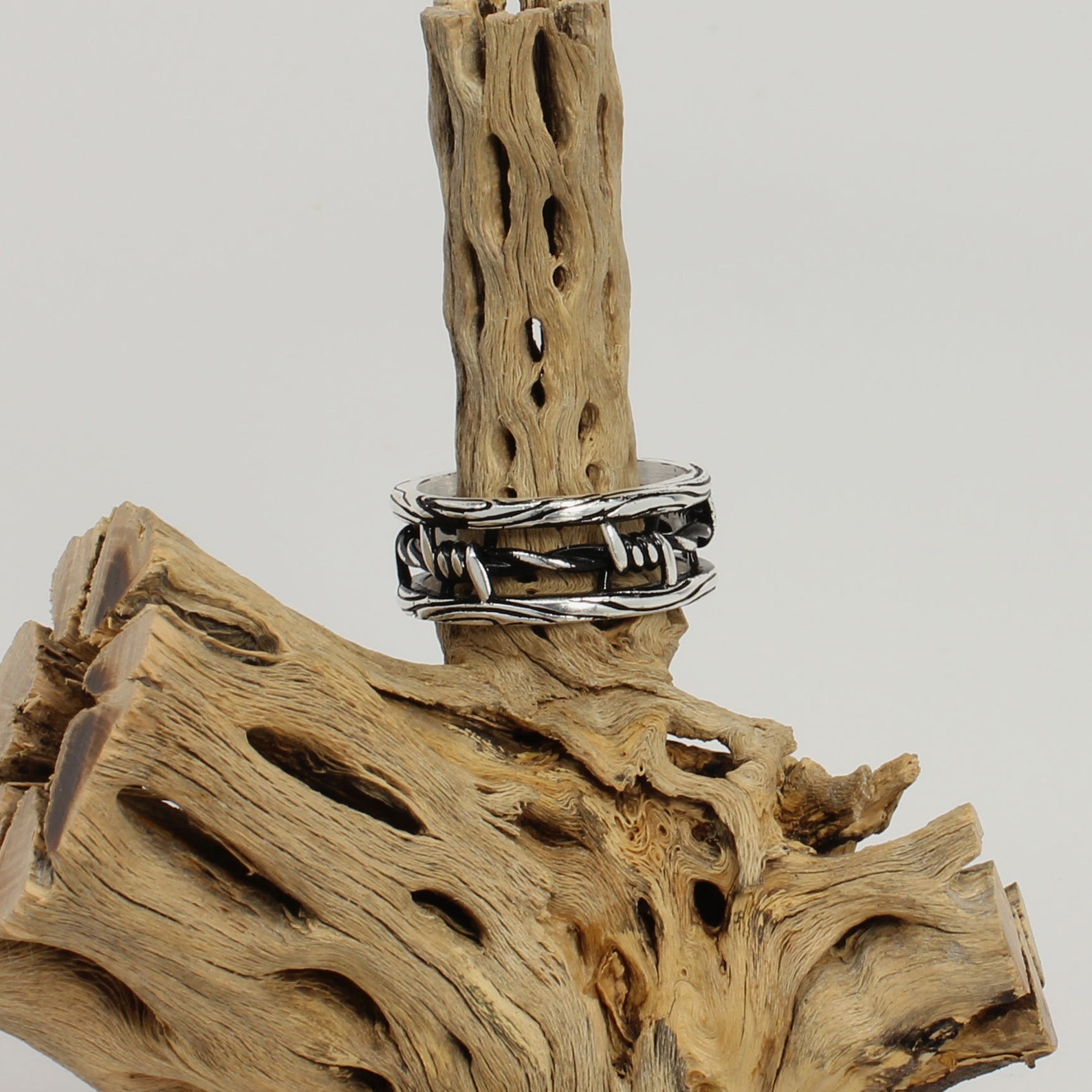 Barb Wire Silver Ring, Sterling Silver, Mens, Unisex Barbed Wire Wide ...