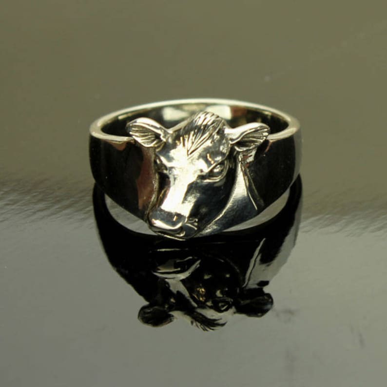Cow Silver Ring Dairy Cow, Eclipse the Cow Sterling Ring, Heifer, Milk ...