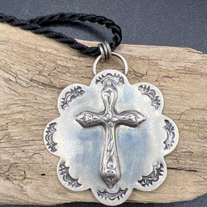 Custom Cross Necklace, Cross Pendant in Solid Sterling With 18 Inch ...