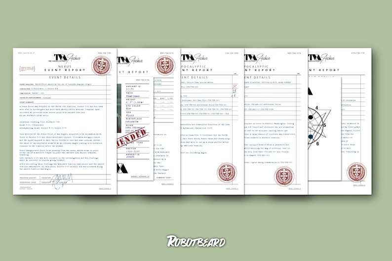DIGITAL DOWNLOAD Fanart of Loki TVA Variant File Folder Reports Forms ...