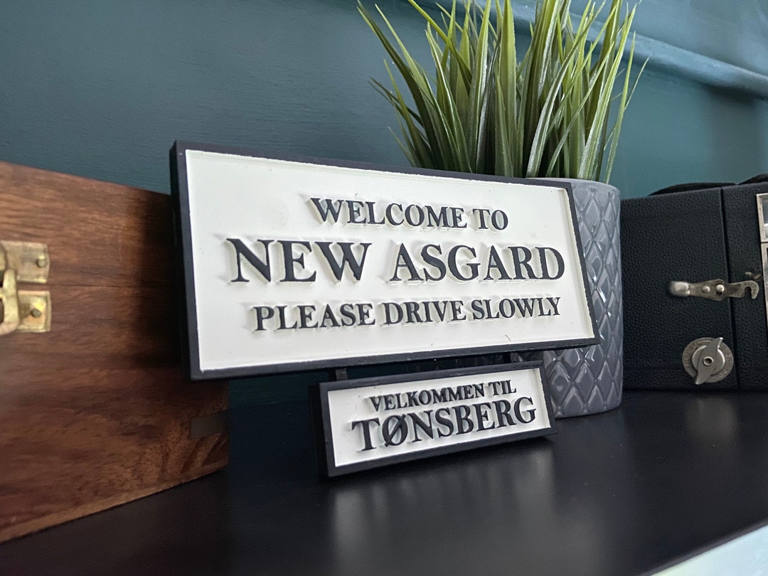 Welcome to New Asgard Avengers Thor Sign Prop Replica Mini - Etsy