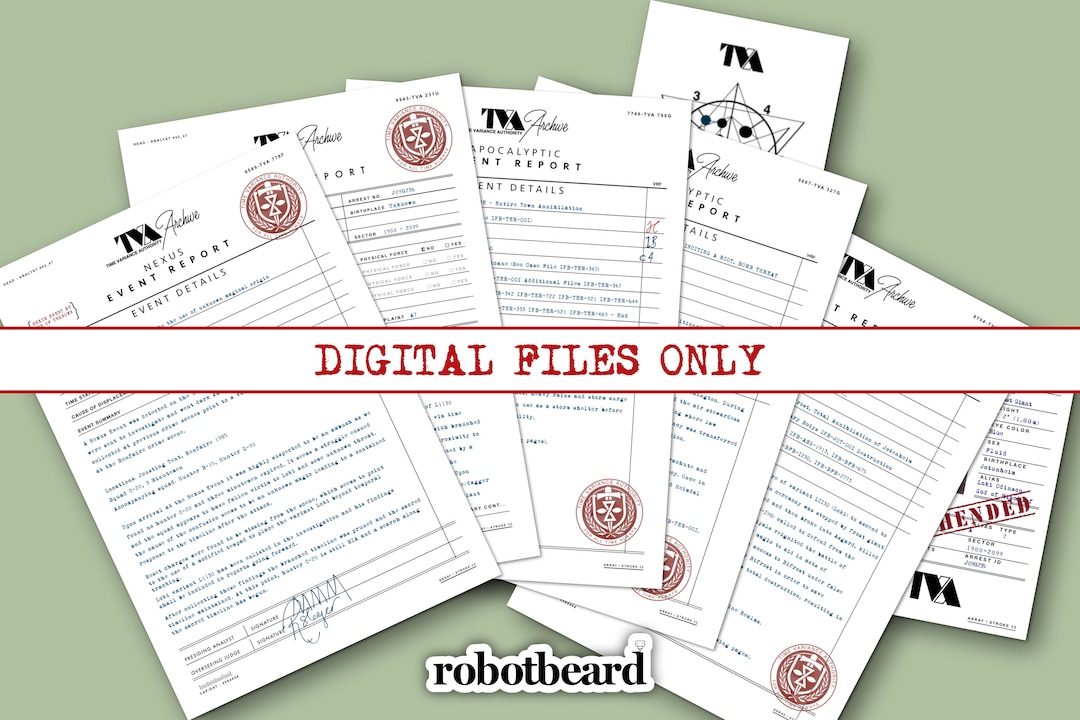 DIGITAL DOWNLOAD Fanart of Loki TVA Variant File Folder Reports Forms ...