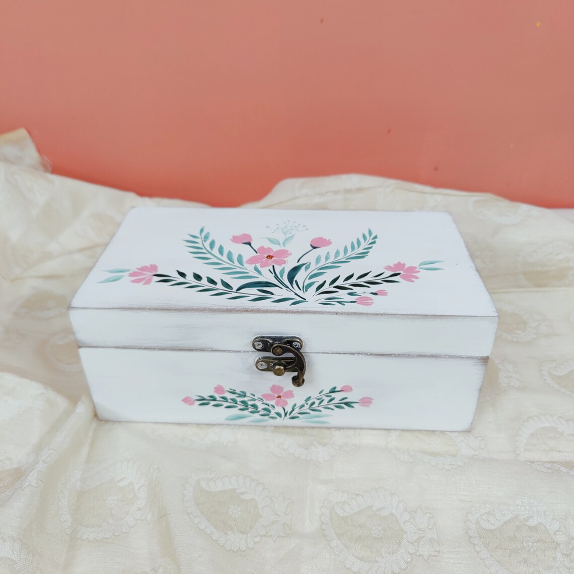 Wooden Hand Painted Trinket Box Jewelry Box Keepsake Box jewellery Box ...
