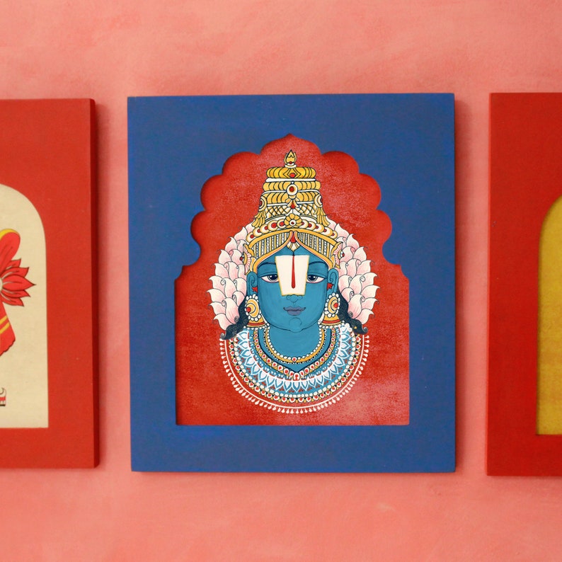 Handpainted Wall Art Frame Vishnu Avatar Traditional Indian - Etsy