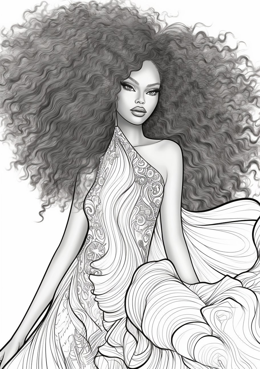 Fashion Models Portraits Coloring Book, Fashion Colouring Book, Models ...
