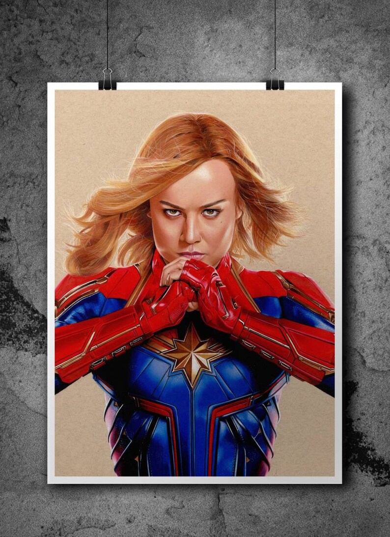 Captain Marvel Fine Art Print A4/A3 - Etsy