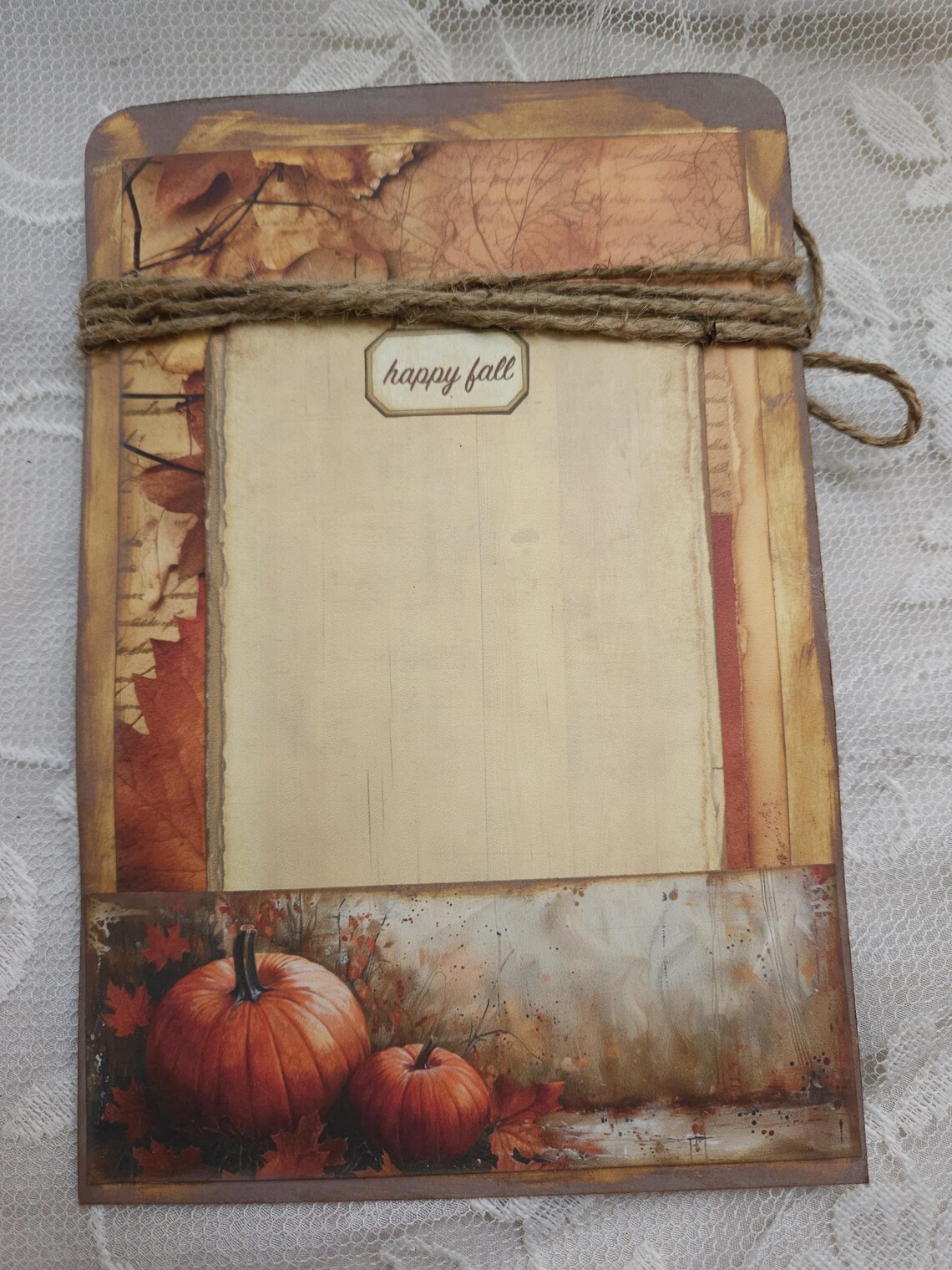 Autumn Altered File Folder, Pumpkin & Leaves, Journaling Cards - Etsy