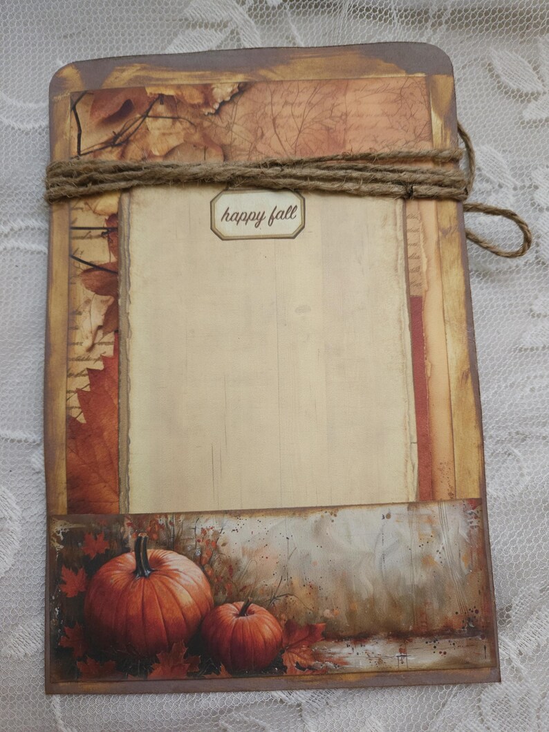 Autumn Altered File Folder, Pumpkin & Leaves, Journaling Cards - Etsy