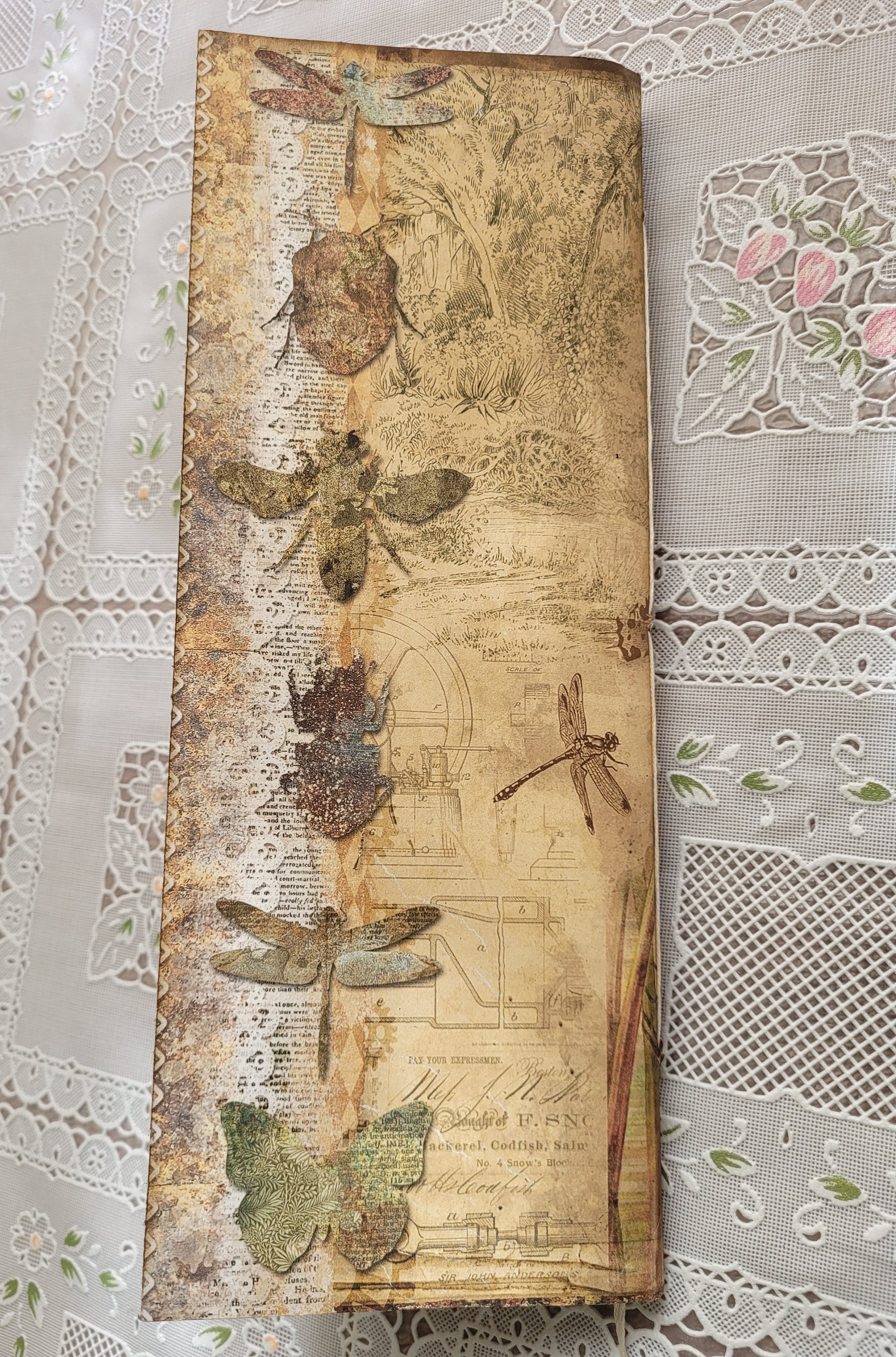 Tall and Skinny Journal, Journal, Dragonflies, Hand Sewn Signatures ...