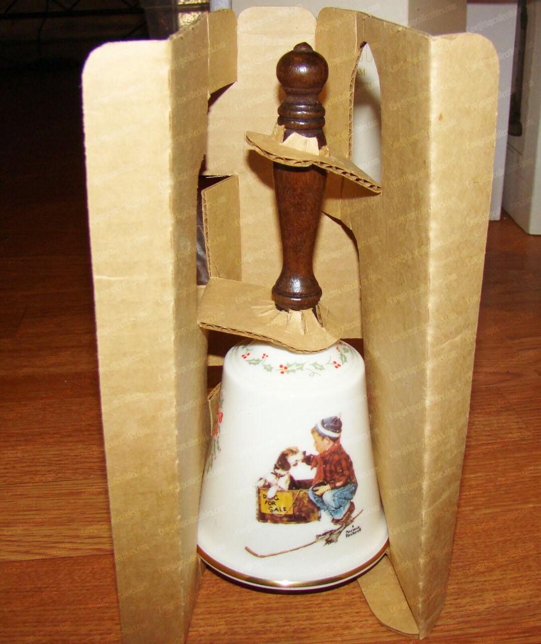 1979 Norman Rockwell Christmas Dinner Bell: A Boy Meets His Dog, Gorham ...
