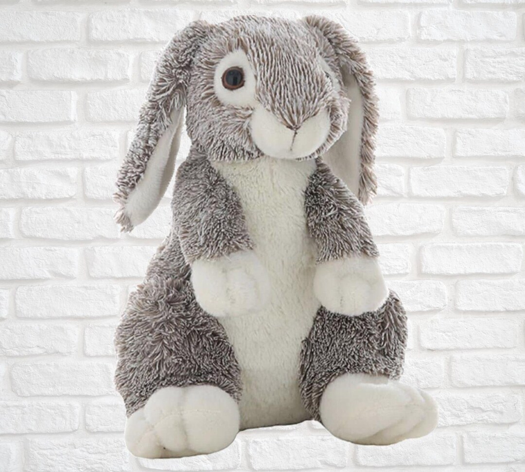 16 Inch Unstuffed Plush Animal- Brown and White Rabbit - Etsy