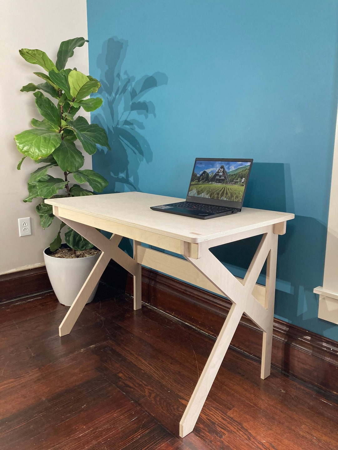 Modern Plywood Desk Home Office Desk Minimalist Desk - Etsy