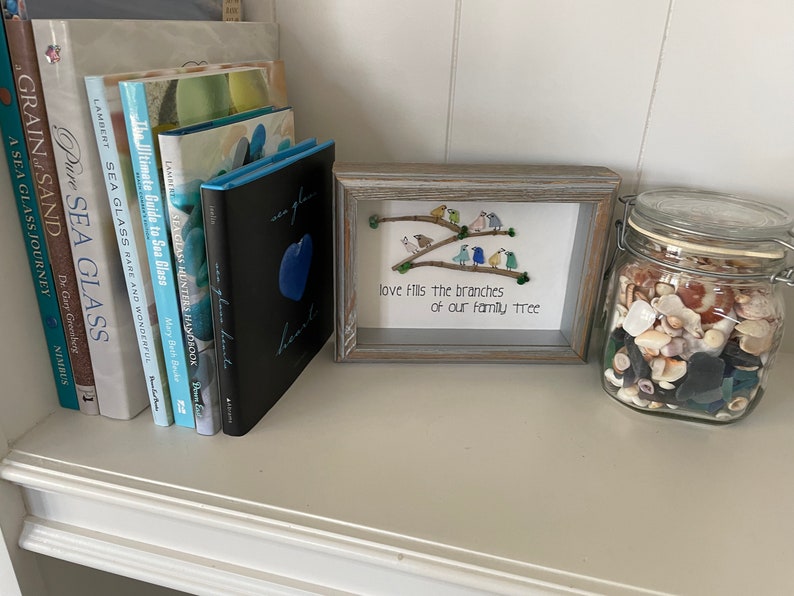 Sea Glass Family Tree Art: Handmade Shadow Box Gift - Etsy