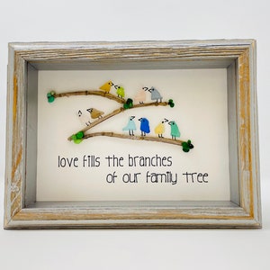 Sea Glass Family Tree Art: Handmade Shadow Box Gift - Etsy