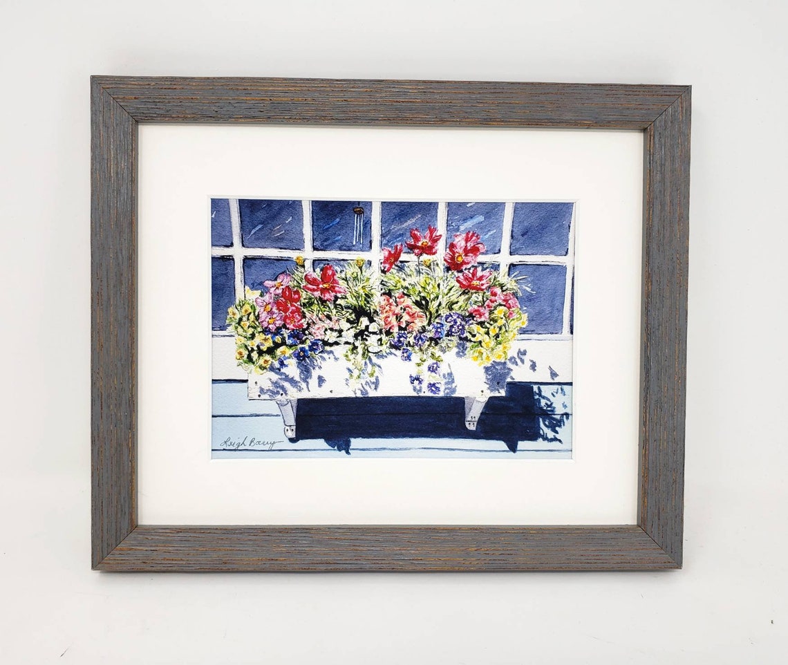 Window Box Floral Watercolor Painting Floral Painting Flower Box ...