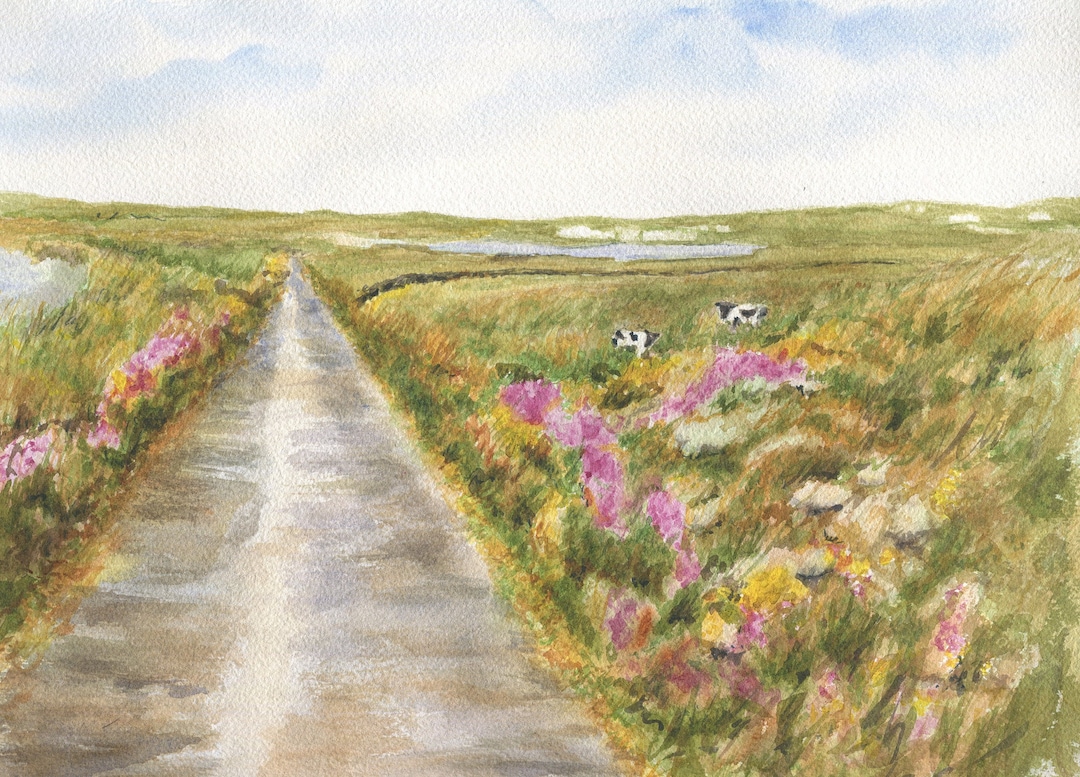 Irish Road Original Painting: Irish Landscape, Ireland Landscape, Irish ...
