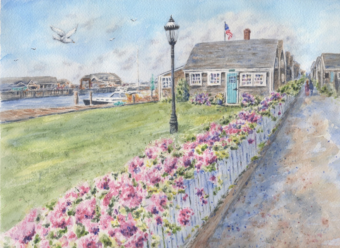 Lydia Nantucket Summer Cottage Prints or Original Painting, Nantucket ...