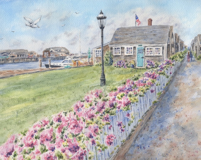 Lydia Nantucket Summer Cottage Prints or Original Painting, Nantucket ...