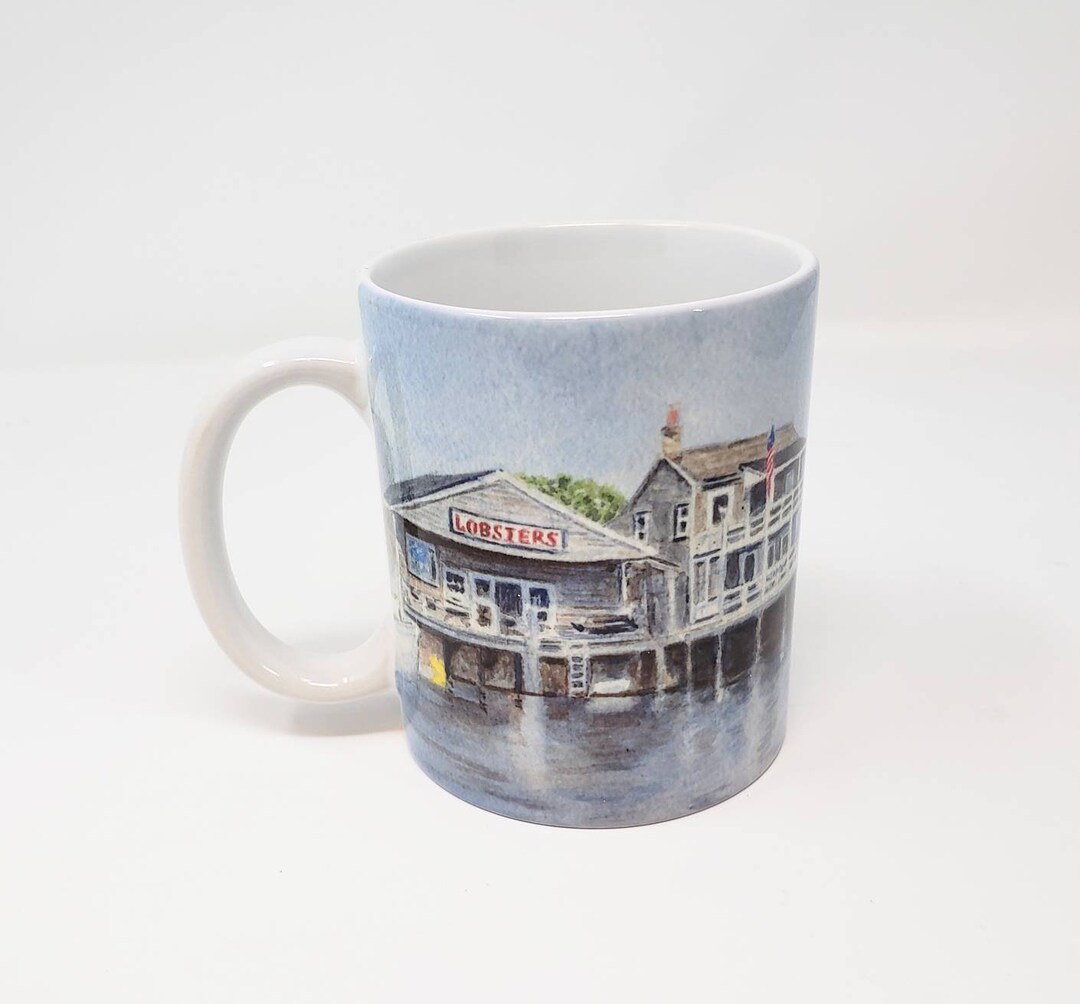 Nantucket Harbor Coffee Mugs, Nantucket Stoneware Mugs, Camp,original ...