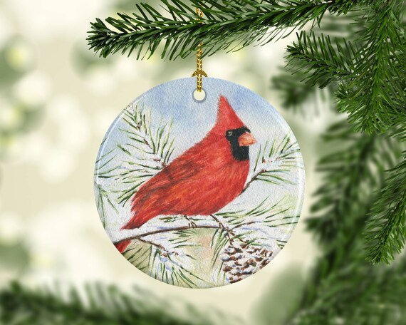 Red Cardinal Ornament: Christmas Ornament Redbird Tree | Etsy