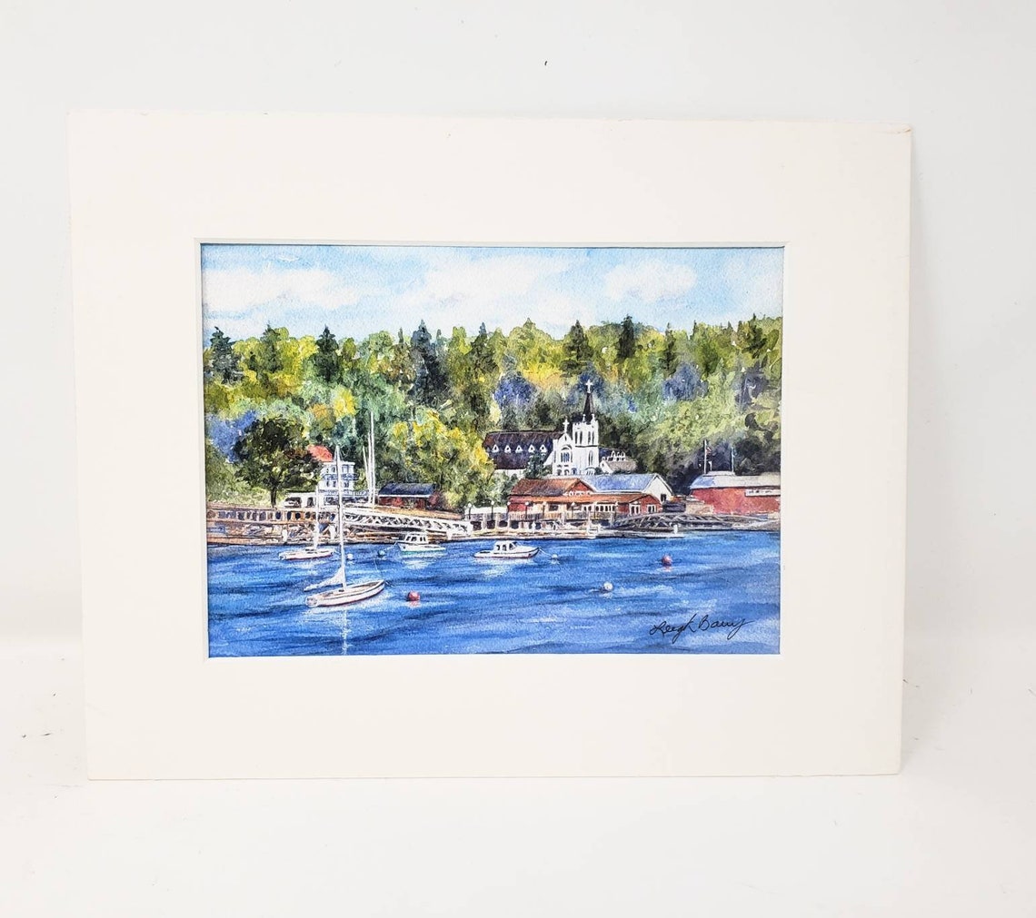 Boothbay Harbor Watercolor Print or Original Maine Painting, Boothbay ...