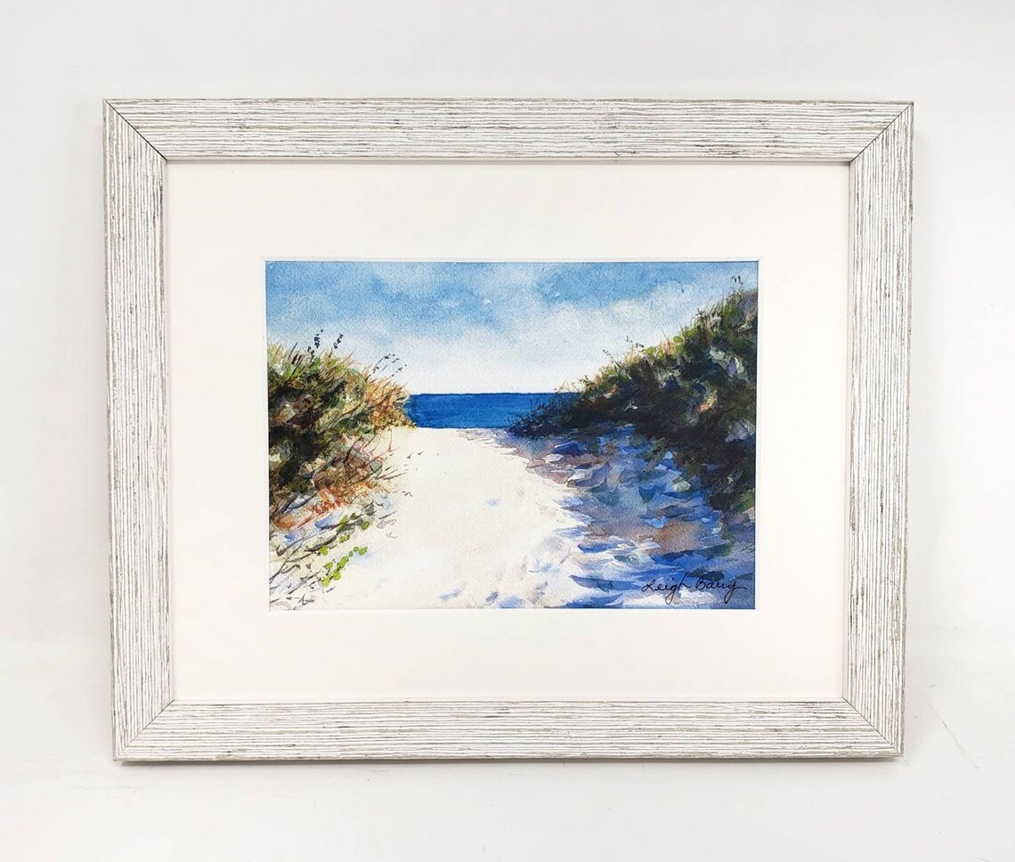 Beach Path Watercolor Painting Print, on the Path,beach Decor Framed ...