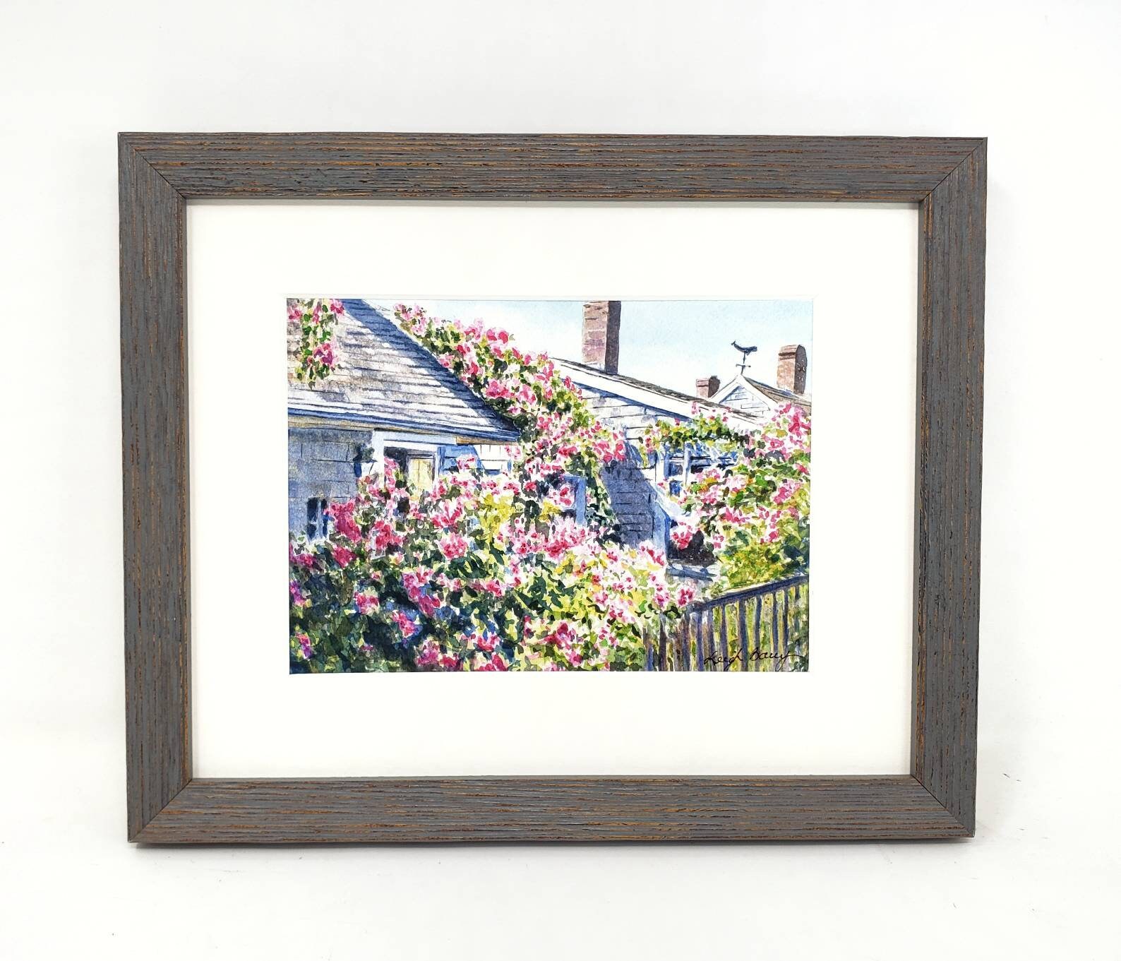 Rose Covered Cottage: Nantucket Watercolor Print or Original, Sconset ...