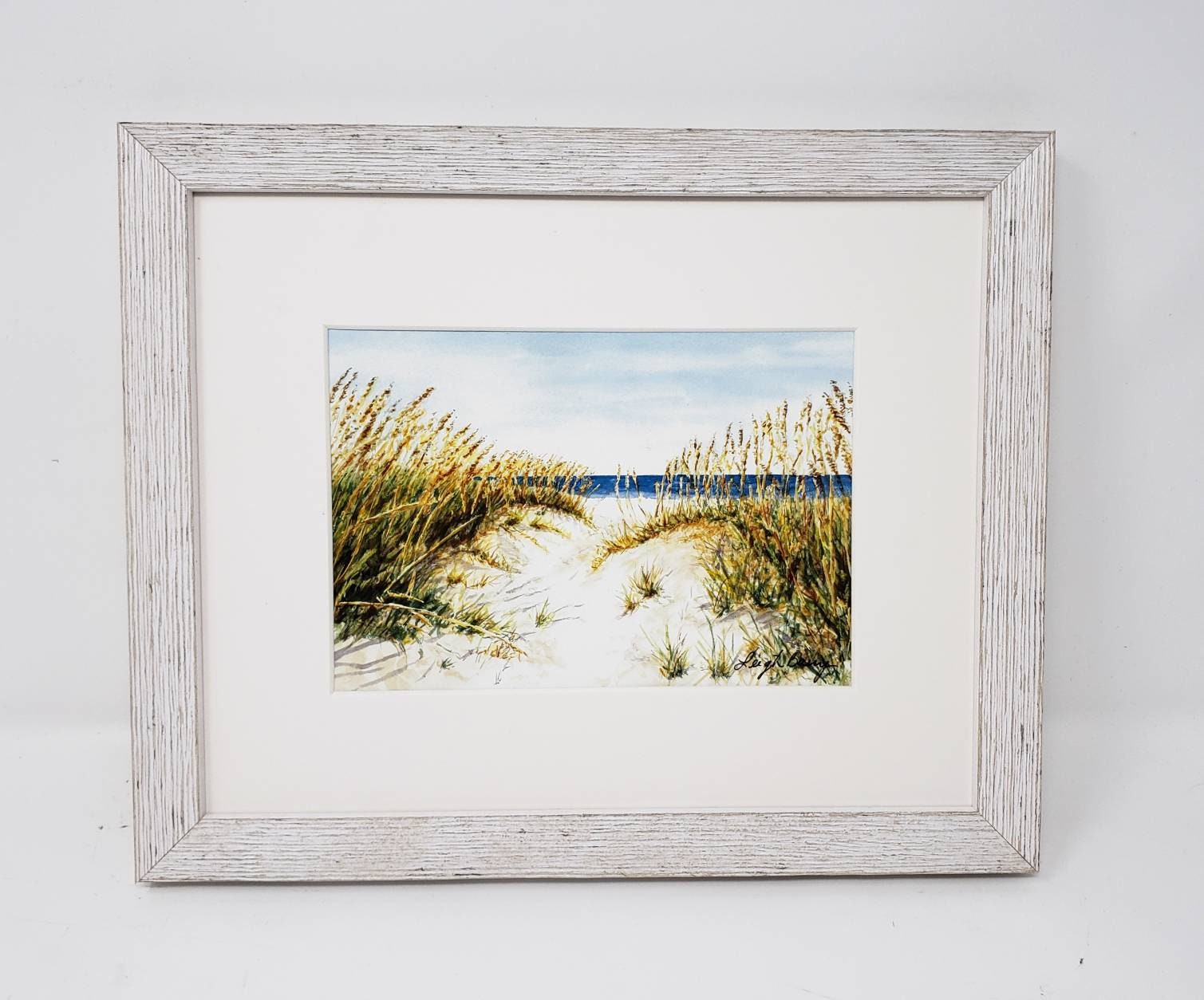 Ocean View Watercolor Painting Beach Dunes Painting Beach Wall Decor ...
