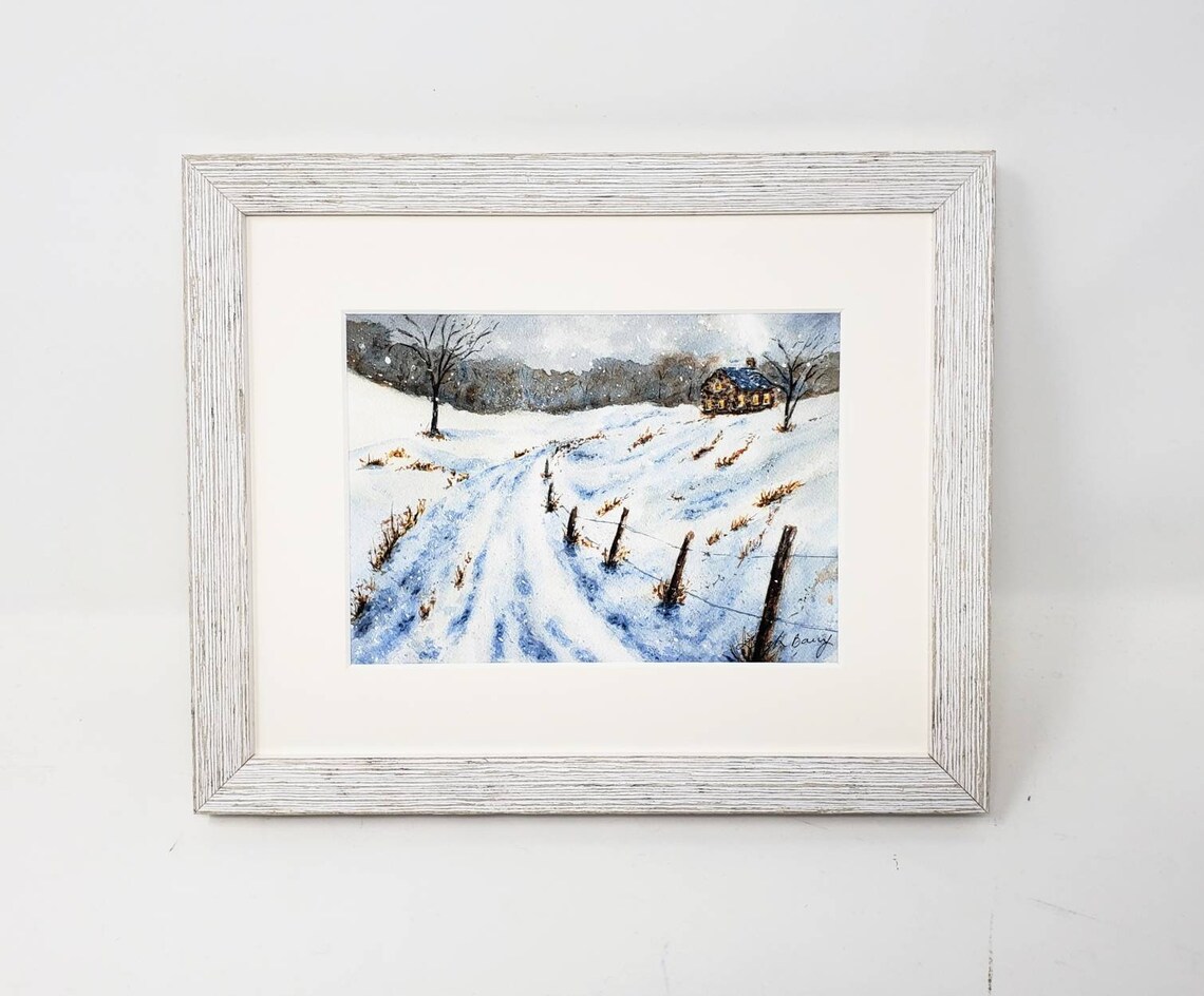 Snowy Winter Landscape Painting Prints or Original Painting, Framed ...
