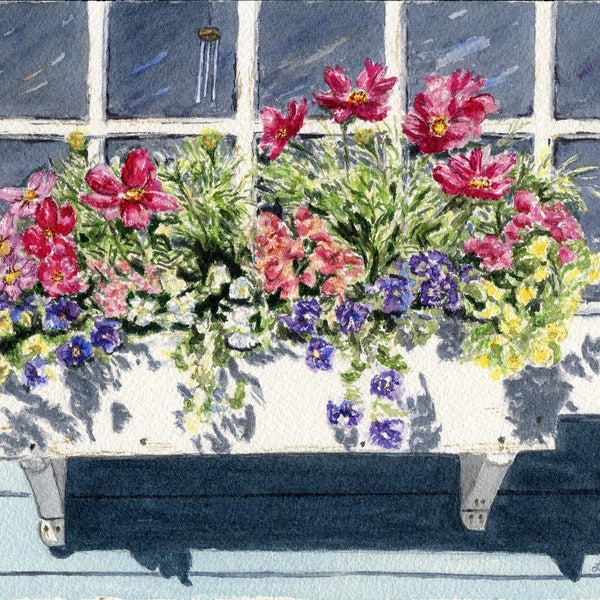 Window Frame With Flower Box - Etsy