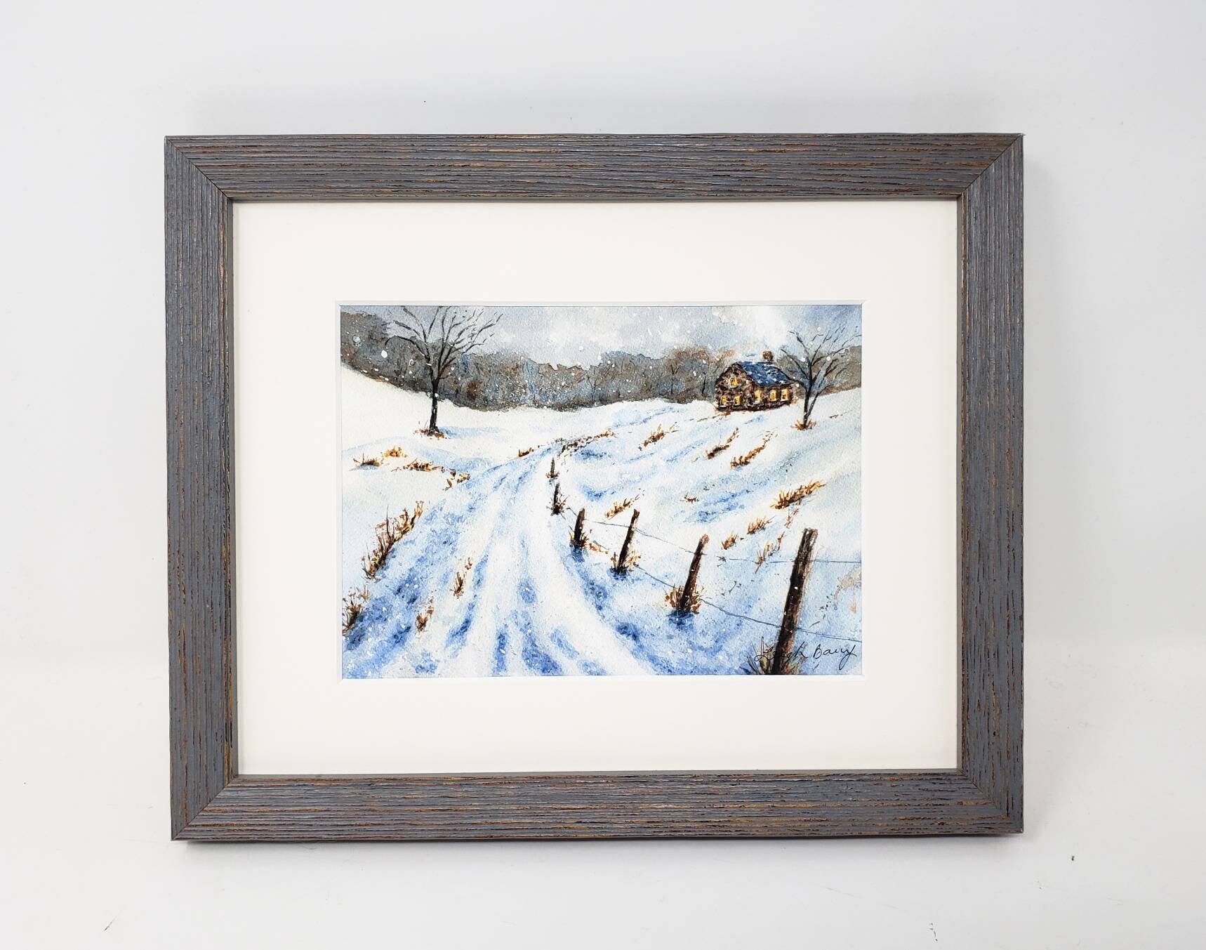 Snowy Winter Landscape Painting Prints or Original Painting, Framed ...