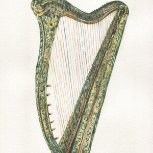 Irish Harp: Irish Painting, Celtic Harp Art, Celtic Harp, Irish ...