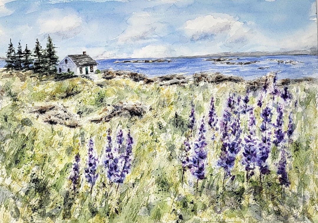 Maine Coastal Watercolor Print or Original Maine Painting, Maine Art ...